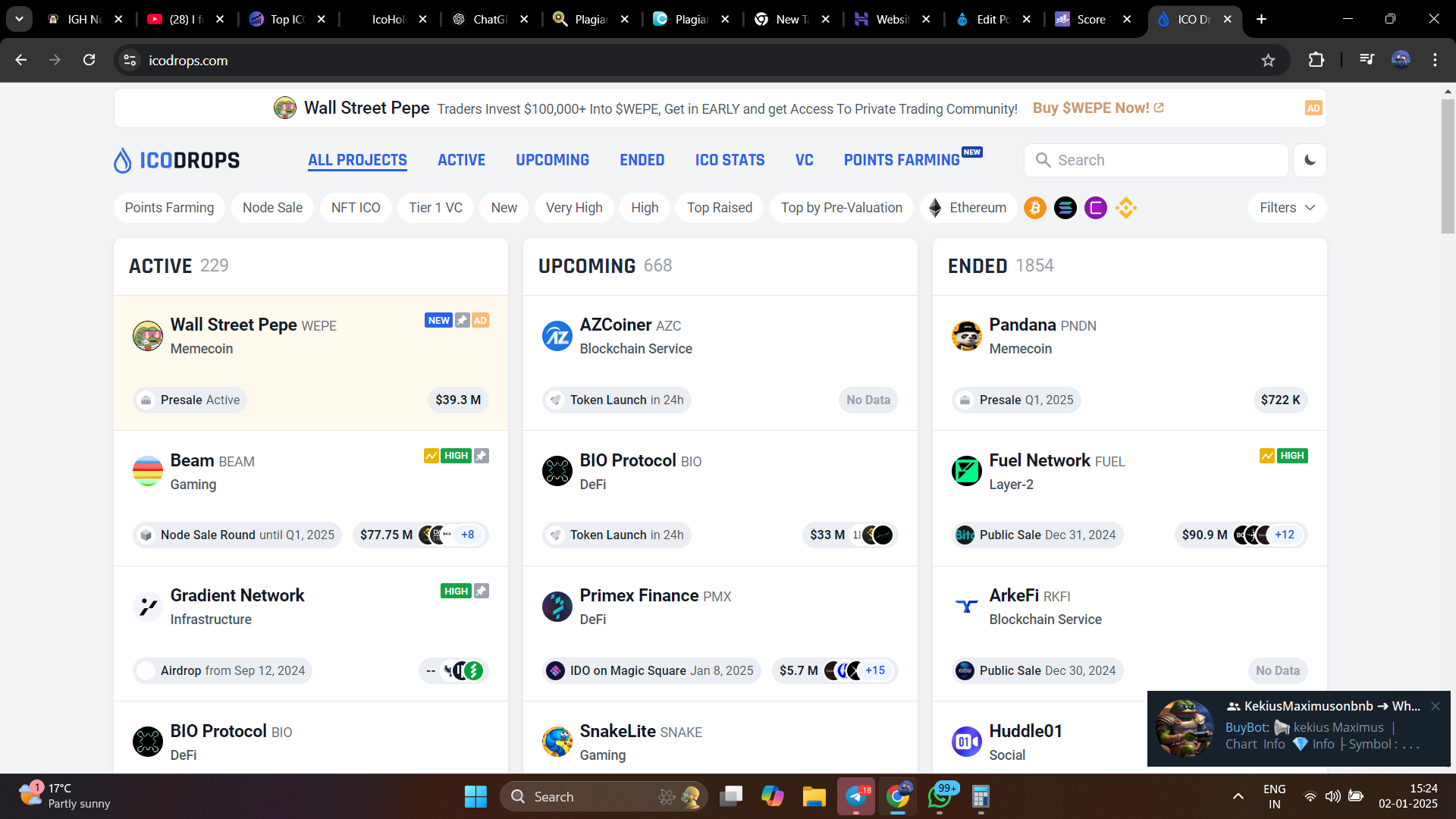 latest icodrops for 2025 & more